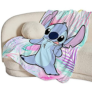 Stitch Blanket Stitch Gifts for Girls Stitch Throw Blanket for Kids Women Adults Cartoon Flannel Fleece Blankets for Couch Bed Sofa 40"x50"