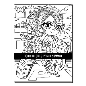 100 Chibi Girls: An Adult Coloring Book Collection with Cute Girls, Fantasy, Horror, Christmas, and More!