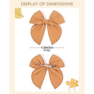 doboi 20PCS Fable Bows 4.5 Inch Hair Bows Clips Baby Girls Hair Clips Cotton Linen Bows for Girls Solid Color Hair Accessories for Baby Toddlers Kids