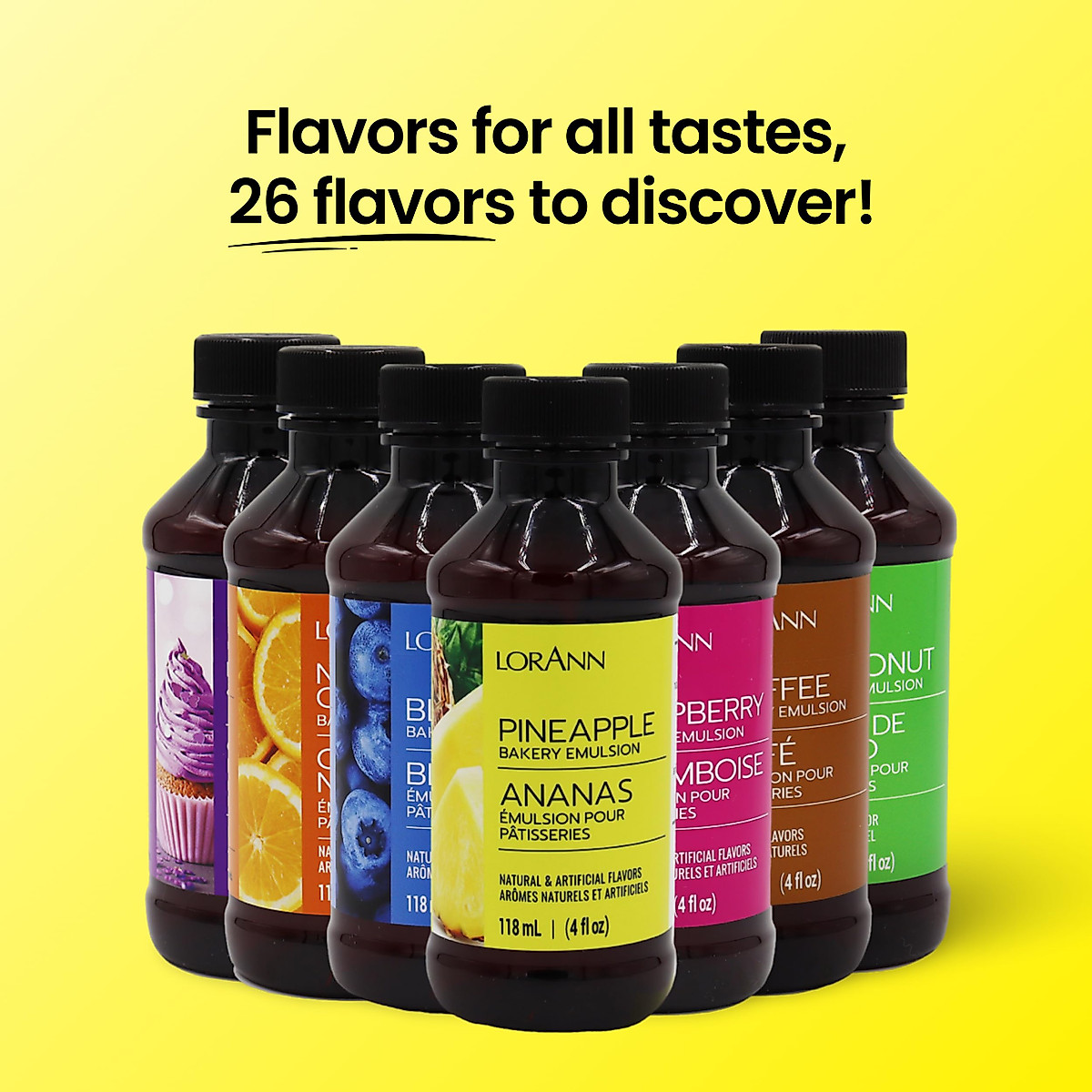 LorAnn Pineapple Bakery Emulsion, 4 oz - Intense Pineapple Flavor Extract for Baking, Cookies, Frosting, Ice Cream, Pineapple Pie, Smoothies and Beverage - Gluten Free, Vegan, Sugar Free, Nut Free