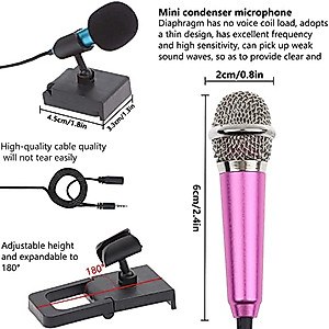 4Pcs Mini Microphone Mini Karaoke Microphone for Voice Recording, Portable Microphone Chatting and Singing Compatible with Smartphone iPhone, iPad, Laptop
