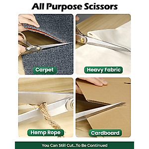 FIVEIZERO Fabric Scissors All Purpose: 10.5" Heavy Duty Scissors (Med. Weight) with Sheath, Ultra Sharp Dressmaker Shears, Professional Tailor Sewing Scissors for Fabric, Upholstery, Leather Cutting