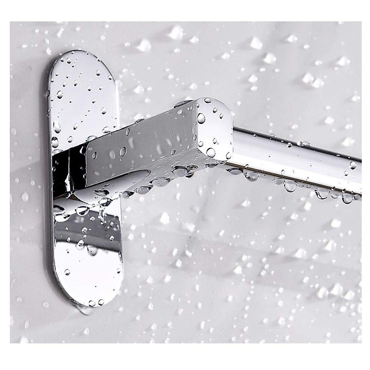 NERDOH Fast Drying Adhesion Easy to fit Bath Towel Easy tSUS304 Stainless Steel Chrome-Plated White Free Perforation Installation Kitchen Bathroom Wall Hanging Towel Rack-Length 70CM