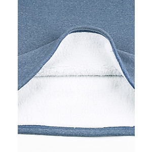 Yeokou Women Warm Sherpa Lined Fleece Crewneck Sport Sweatshirt Pullover Loungewear（Blue-S）