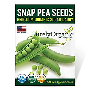Purely Organic Products Purely Organic Heirloom Snap Pea Seeds (Sugar Daddy) - Approx 90 Seeds