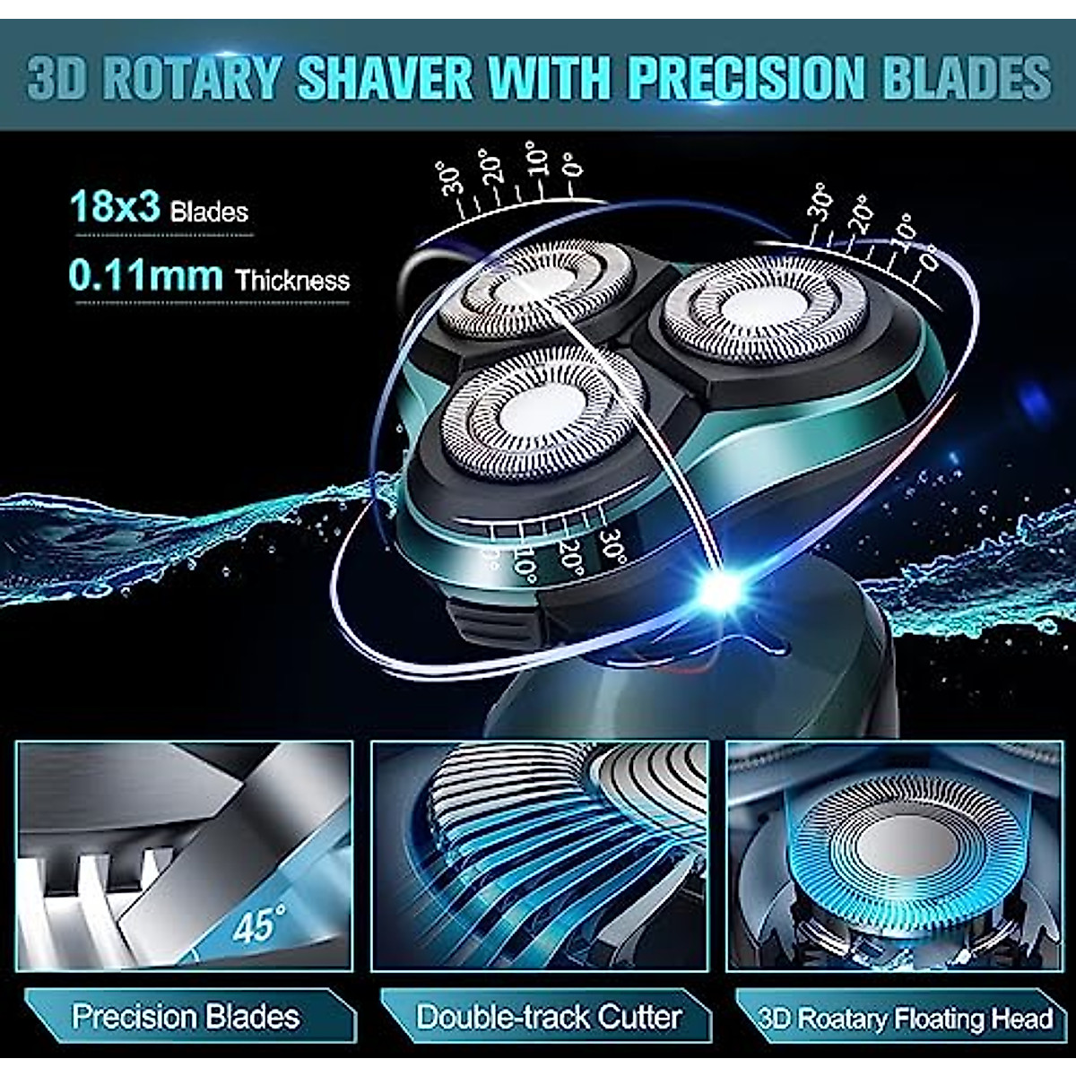 Electric Razor for Men, New Upgrade Electric Shavers for Men Cordless Rechargeable 3D Rotary Men Shaver,Wet/Dry Mens Shaver,Waterproof Mens Razor for Shaving Gifts for Husband, Dad,Boyfriend