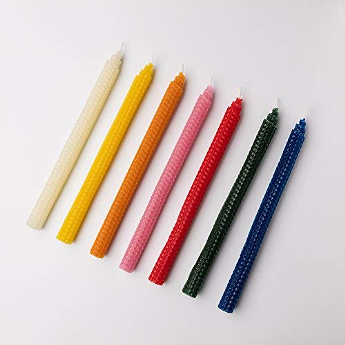 100% Pure Beeswax Handmade Taper Candles (Avocado Green) - 8 Inch Smokeless Dripless Pair - Natural Subtle Honey Smell - Elegant Honeycomb Design - by Galanta & Co.