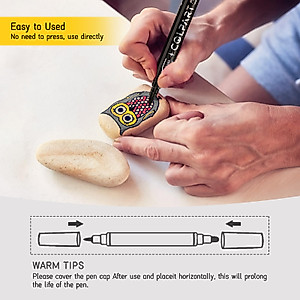 YullTaiy Dual Tip Acrylic Paint Pens Markers, 8 Pack Black White Silver Gold Paint Pens for Wood, Canvas, Stone, Rock Painting, Glass, Ceramic Surfaces, DIY Art Supplies (4 color)