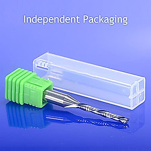 HOZLY Spiral Router Bits Up&Down Compression Bit 1/8 inch Cutting Diameter, 1/4 inch Shank HRC55 Solid Carbide CNC End Mill for Wood Carving Engraving Grinding