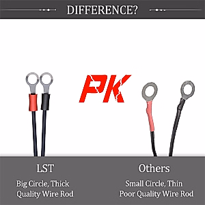 LST 6FT 12V Ring Terminal SAE to O Ring Connecters Extension Cord Cable Connector for Battery Charger/Maintainer