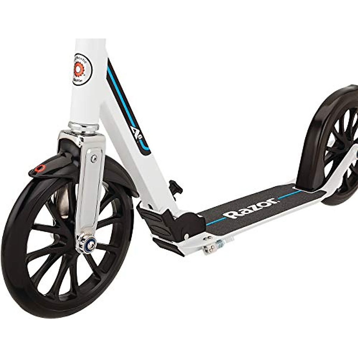 Razor A6 Kick Scooter for Kids Ages 8+ - Extra-Tall Handlebars & Longer Deck, 10" Urethane Wheels, Anti-Rattle Technology, For Riders Up to 220 lbs