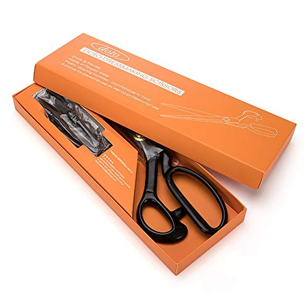 Left-Handed Dressmaking Scissors by doto - Dressmaker Shears for Lefty - Tailor's Scissors for Cutting Fabric, Leather DT-004-L-A4