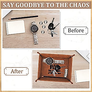 Birthday Gifts for Dad from Daughter Son Kids, Father's Day Gifts from Daughter Son Unique Gifts Set for Dad Stepdad Husband Men,PU Leather Valet Tray