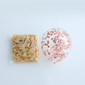 Navy Blue Rose Gold Pink Gold Confetti Latex Balloons with 140pcs 18/10/5/Inch Metallic Chrome Balloons for Gender Reveal Birthday Party Wedding Graduation Bridal Shower Decorations (Navy Blue)