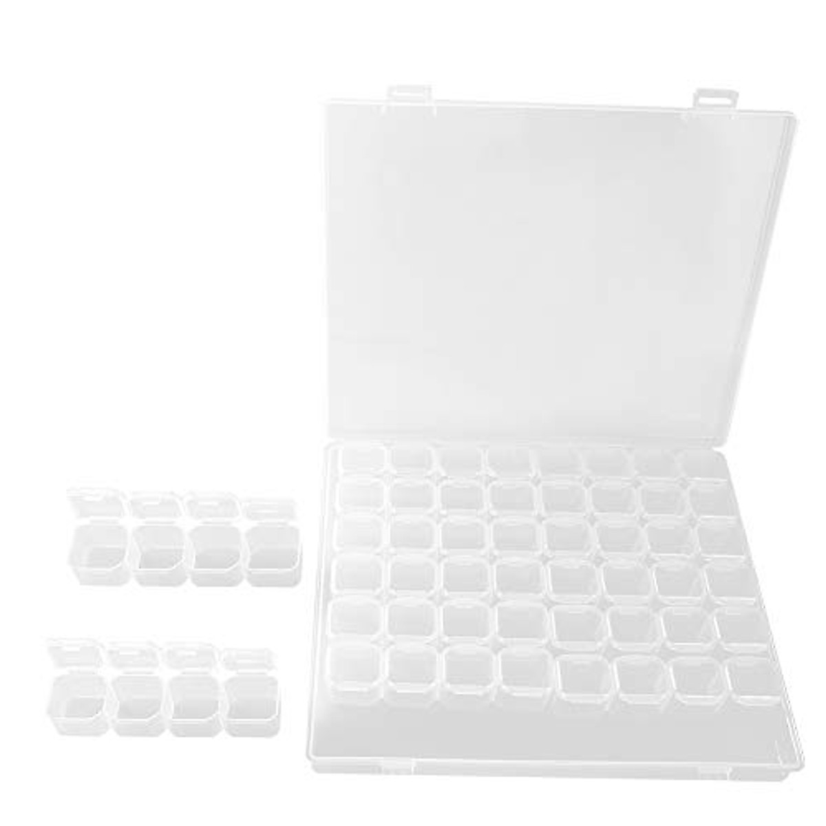 Plastic Storage Box Organizer Container Adjustable Divider Removable Grid Compartment for Jewelry Beads Earring Container Tool Fishing Hook Small Accessories (56 grids, transparent)