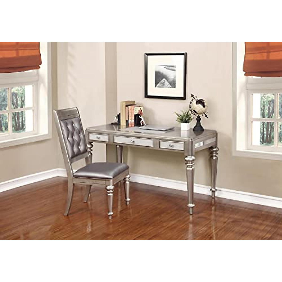 Coaster Furniture Danette Upholstered Side Chairs with Tufted Back Metallic Platinum 2-Side Chairs 106472