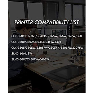 (Black Pack of 1) Green Toner Supply Compatible for CLT-K406S Toner Cartridge CLT-406S CLT406S Black Cartridge for CLP-365 CLP-365W CLX-3305FN CLX-3305FW CLX-3305W Printer