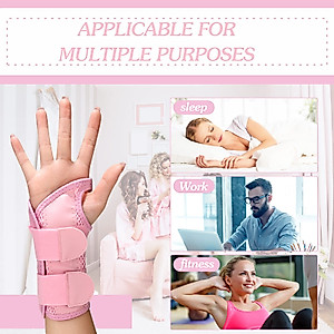 2 Pieces Wrist Brace Carpal Tunnel for Men Women Arthritis Wrist Brace Protector Night Sleep Removable Wrist Support Carpal Tunnel for Helping People Have a Better Sleep(Small/Medium,Pink)