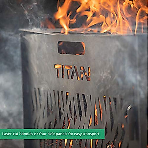 Titan Great Outdoors 30-in Incinerator Fire Pit, Collapsible Burn Fire Pit