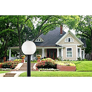 Westinghouse 6686100 One-Light Post-Top Exterior Lantern, Black Finish Polycarbonate with White Acrylic Globe