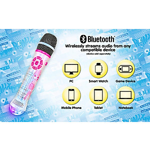 LOL Surprise Remix OMG Bluetooth Karaoke Microphone with LED Disco Party Lights, Portable Bluetooth Speaker Compatible with Apple Samsung Siri and Google Assistant, Karaoke Machine for Kids