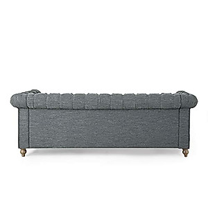 Christopher Knight Home Saragus Sofas, Charcoal + Dark Brown