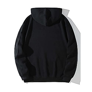 Floerns Men's Casual Drawstring Hoodie Long Sleeve Pullover Tops Sweatshirt Black L