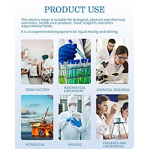 Crispaire Electric Overhead Stirrer Max.40L LCD Digital Lab Mixer 10000mPa.s Time and Speed Adjustable Stirring Rod Included 100-2000RPM 120W