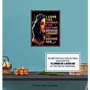 African American Wall Art Motivational Poster 8x10 - Black Art - Wall Art Black Women - Positive Inspirational Quotes Decor - Encouragement Gifts for African American Women - Afrocentric Wall Art