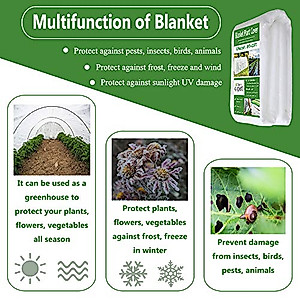 Garden expert Plant Covers Freeze Protection Floating Row Cover Thickened 1.2oz Fabric Frost Cloth Plant Blanket for Plants & Vegetables in Winter(8FTx15FT)