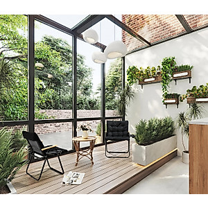 Folding Camping Chair with Detachable Cushion and Cup Holder, Lawn Chair with Arm Rest, Heavy Duty Portable Camping Chair for Adults, Outdoor Chair for Camping, Lawn, Patio, Beach and Fishing, Black