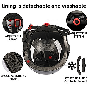 CELOID Kids Bike Helmet,Toddler Skateboard Helmets for Ages 8-14 Years Boys Girls，Adjustable Multi-Sport Bicycle Skateboarding Football Roller Skating Scooter Rollerblade Balance Bike Helmet,Black