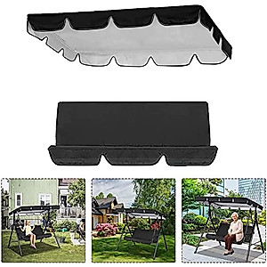 Patio Swing Canopy Waterproof Top Cover Set,Replacement Canopy Cover for 3-Seater76.7 inches Porch Swing Chair Awning Swing Cover Outdoor Sunproof Chair Patio/Lawn/Garden All Weather Protection