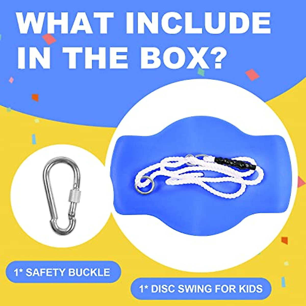 Swings Tree Swing for Kids Outdoor Saucer Swing Set with Curved arc of The Ride Swing,Swing Set-Backyard Swing Seat for Kids with Adjustable Rope (Blue)