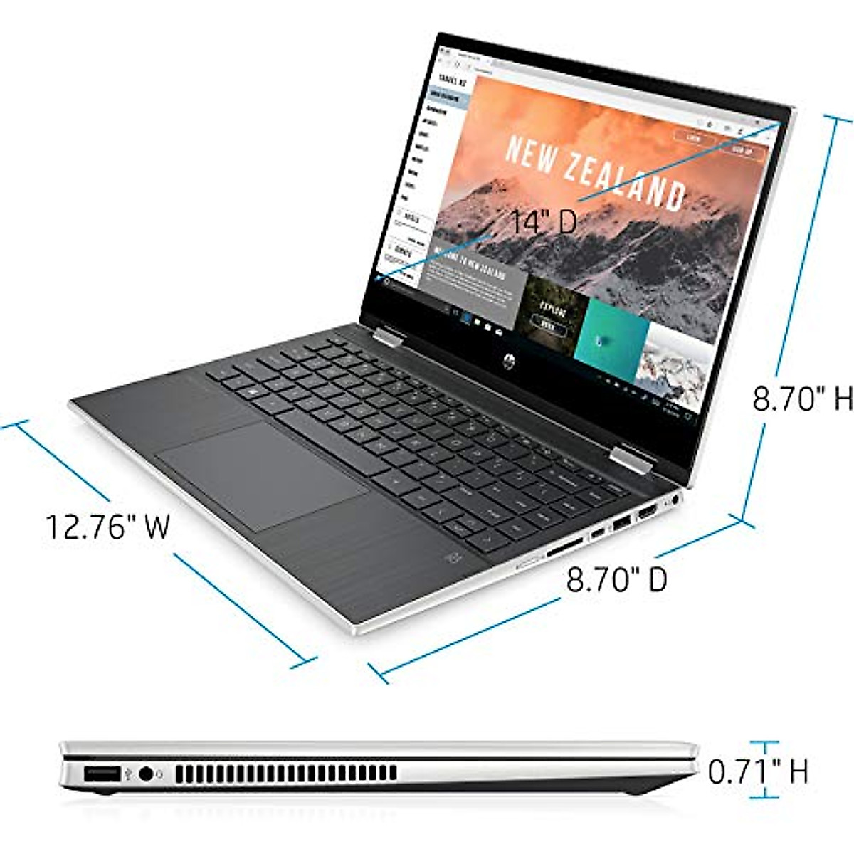 HP 2020 Newest Pavilion X360 2-in-1 Convertible 14" HD Touch-Screen Laptop, 10th Gen Intel Core i3-1005G1, 8GB Ram, 128GB Ssd, Wifi, Webcam, Win 10 S