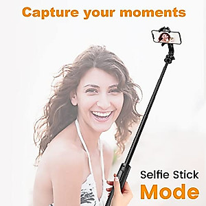 64" Selfie Stick Tripod with Remote for Cell Phone 4"-7",Portable Phone Tripod Stand Compatible with iPhone Android Lightweight Expandable for Travel Selfies Video Recording Vlog(Black)