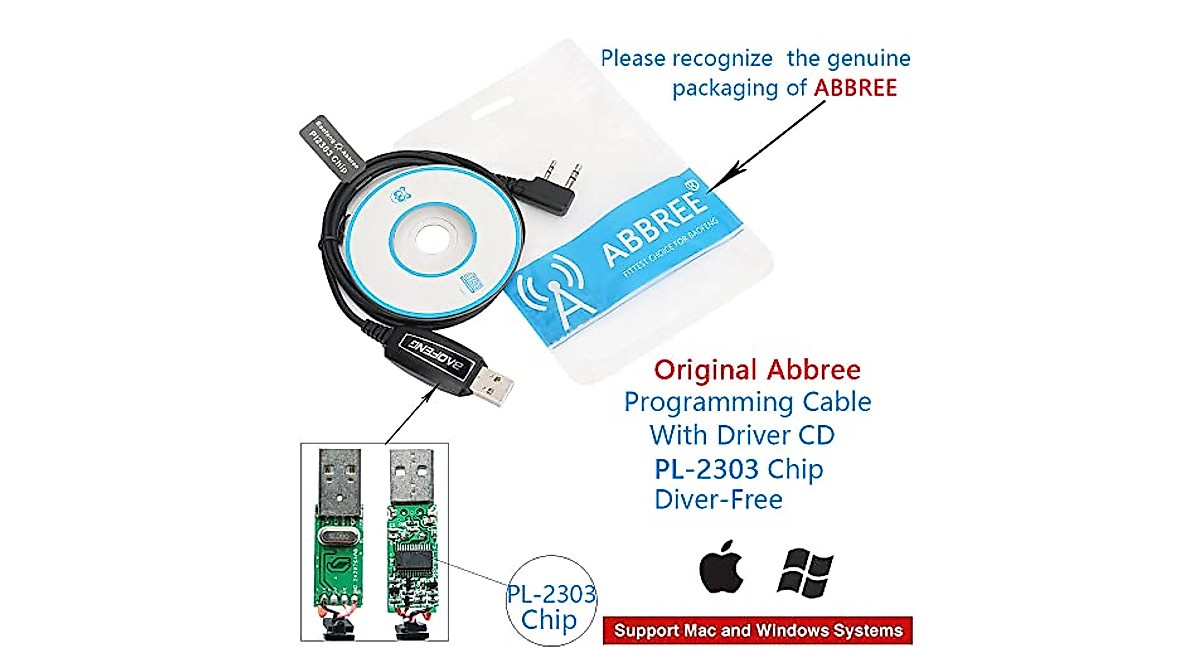 Baofeng USB Programming Cable PL2303 Support Chirp UV-5R, BF-888S