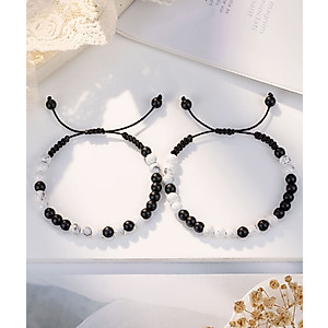 UNGENT THEM Matching Couples Bracelets Morse Code Boyfriend Girlfriend Long Distance Relationship Christmas I Love You Valentines Day Gifts for Him Her Boyfriend Girlfriend Women Men