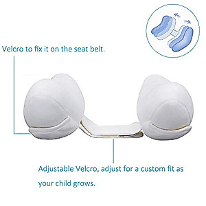 Toddler Adjustable Neck Support Pillow & Safety Head Support Band for Car Seat, Baby Child Infant Head Neck Protection, Pink Owl