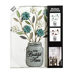 Hosley Metal Dimensional Wall Art Vase- 24" High. Ideal Gift for Weddings, Special Occasion, Home Decor, Party, Spa, Votive/LED Gardens, Home Office O9