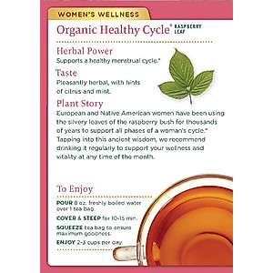 Traditional Medicinals Organic Healthy Cycle Raspberry leaf caffeine Free Herbal Tea 16 Ea 0.85 oz