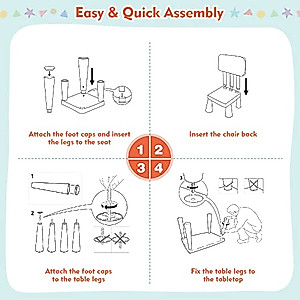 COSTWAY 3-Piece Kids Table and Chairs Set, Lightweight Plastic Children Activity Center for Reading, Writing, Painting, Snack Time, Kids Furniture Art Study Desk & Chairs Set for Ages 1-7 (Green)