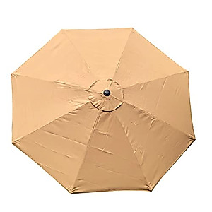 BELLRINO DECOR Replacement ** SAND **" STRONG & THICK" Umbrella Canopy for 10ft 8 Ribs SAND (Canopy Only)