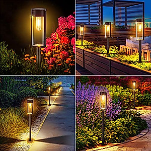 LETMY Solar Pathway Lights Outdoor, New Upgraded 6 Pack Solar Outdoor Lights, IP65 Waterproof Auto On/Off Solar Garden Lights Solar Powered Landscape Path Lights for Yard Lawn Patio Walkway Driveway