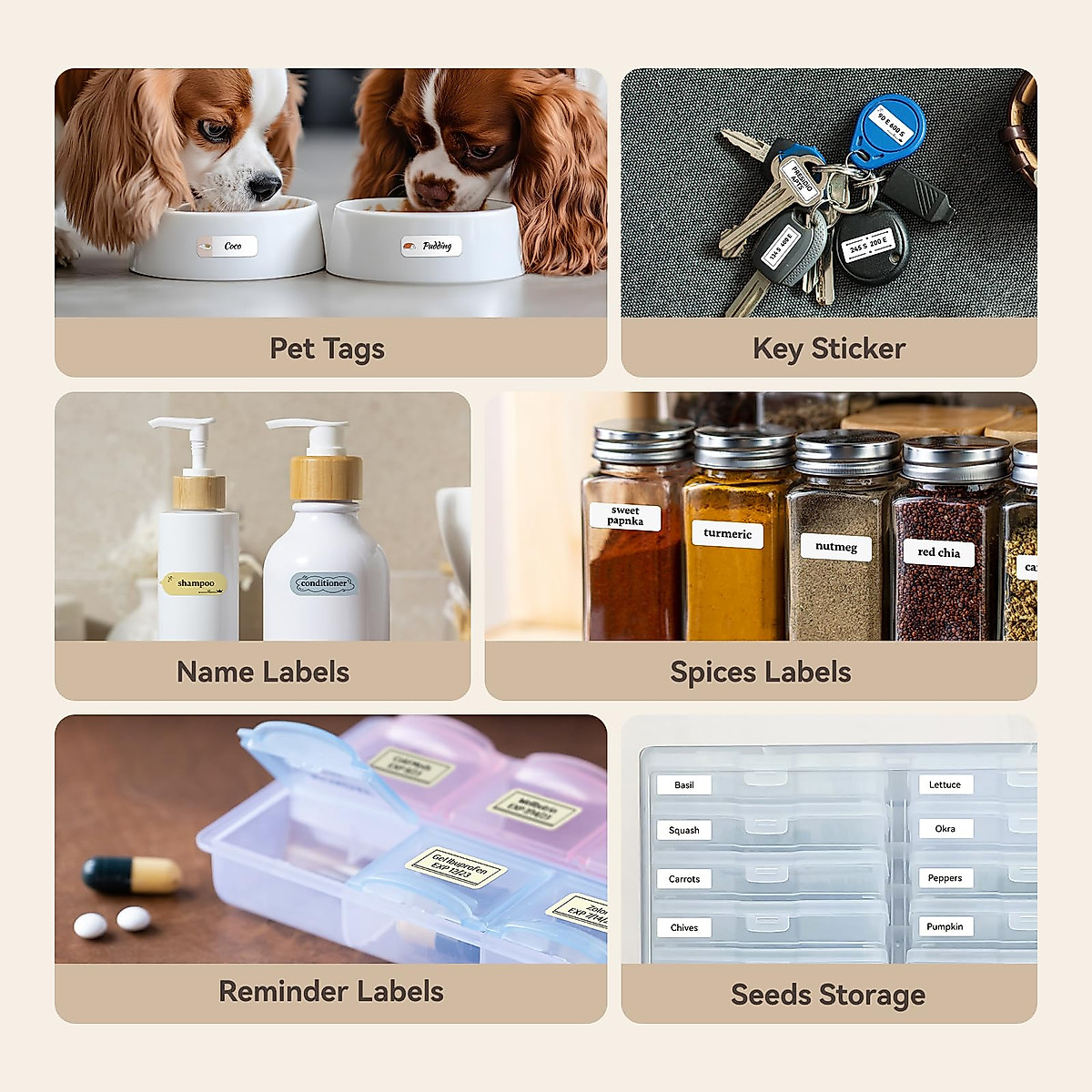 NIIMBOT D11White Label Maker Tape Adapted Label Print Paper 12*40 Standard Laminated Office Labeling Tape Replacement Pure Color (White, Medium)