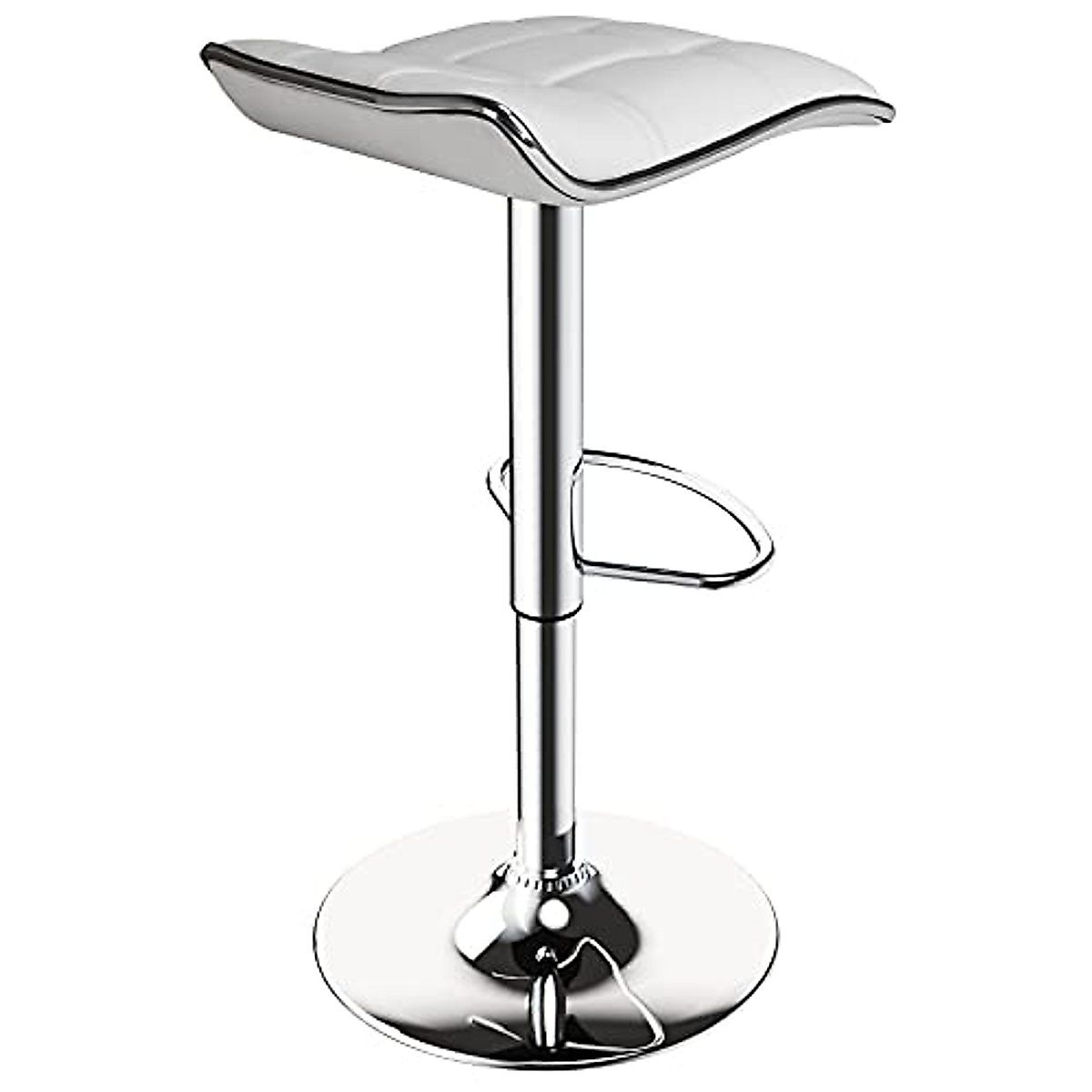 ErgoDesign Bar Stools Set of 2, Square Backless Adjustable Bar Stools, Swivel Bar Stool, Barstools Set of 2 (White)
