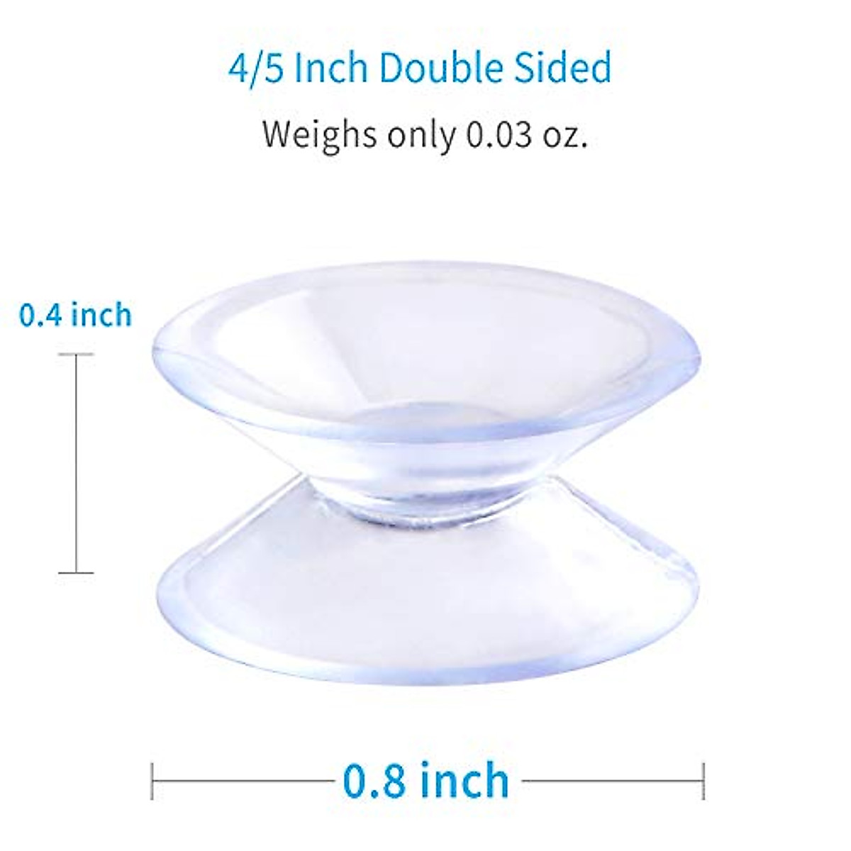 Pawfly 20 Pack Double Sided Suction Cups 4/5 Inch Clear PVC Plastic Sucker for Glass Table Mirror