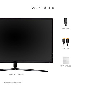 ViewSonic VX3211-4K-MHD 32 Inch 4K UHD Monitor with 99% sRGB Color Coverage HDR10 FreeSync HDMI and DisplayPort, Black
