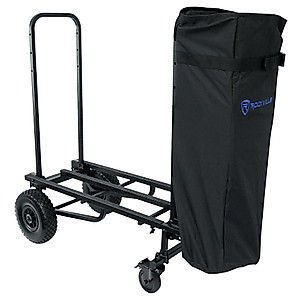 Rockville Rock Cart Pro DJ Equipment Transport Roller Car 700 LB Capacity Bundle with Rockville CART-Stand-Bag Tripod/Mic/Speaker Stand Bag