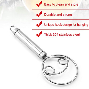 2 Pack Wisk Kitchen Tool,Pizza Dough Mixer Dutch Dough Whisk For Baking Cake Dessert Sourdough Pizza and Pastry,Artisian Blender